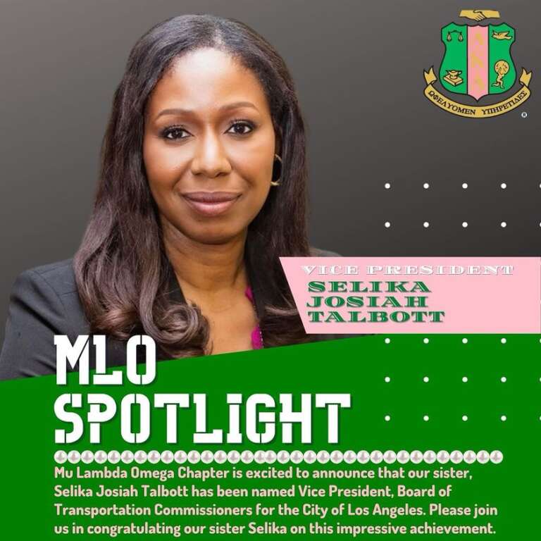 MLO Spotlights Selika Josiah Talbot – Mu Lambda Omega Chapter of AKA